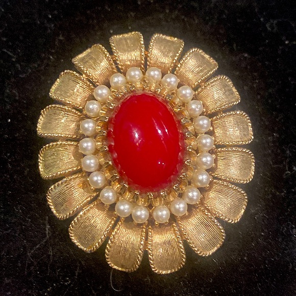 Robert Mandel | Jewelry | Robert Mandel Gold Tone Floral Brooch With ...